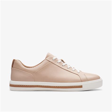 Womens Un Maui Lace Blush Leather Trainers Clarks Outlet