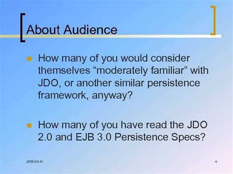 Java Data Objects Jdo Overview And Future Michael
