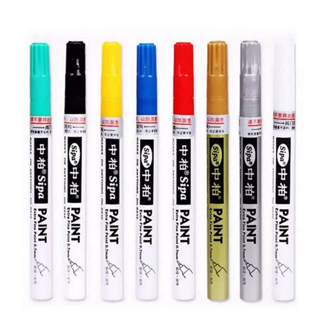 금속 마커 선택할 수있는 8 가지 색상 07mm 초미세 포인트 페인트 마커 무독성 영구 마커 펜 Diy 페인트 펜 유지 보수 세차 및 유지 관리