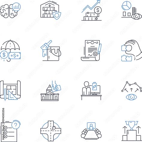 Job Practices Line Icons Collection Innovation Efficiency Collaboration Flexibility