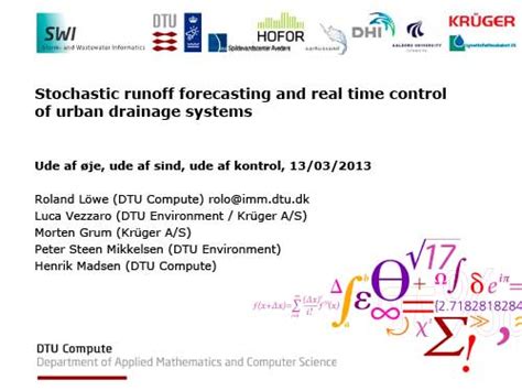 Stochastic Runoff Forecasting And Real Time Control Of Urban Drainage Systems Evanet