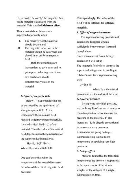 Superconductivity And Its Applications Docx Physics Science
