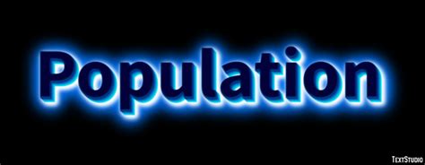 population 3d with blue glow text effect generator