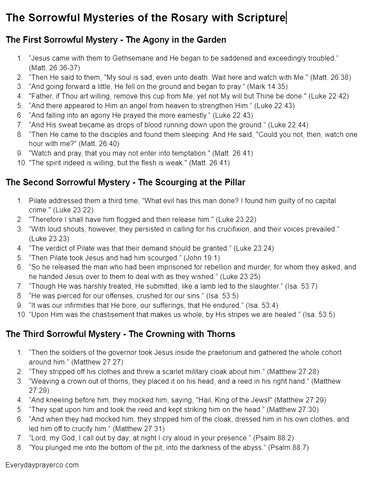 Praying A Scriptural Rosary Sorrowful Mysteries