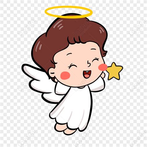 Cute Little Angel With Short Brown Hairyoungcostume Png Picture And