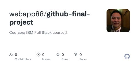 Github Webapp88github Final Project Coursera Ibm Full Stack Course 2