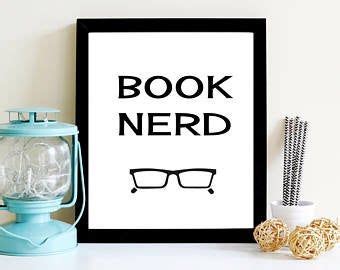 Book Nerd Library Wall Art Etsy