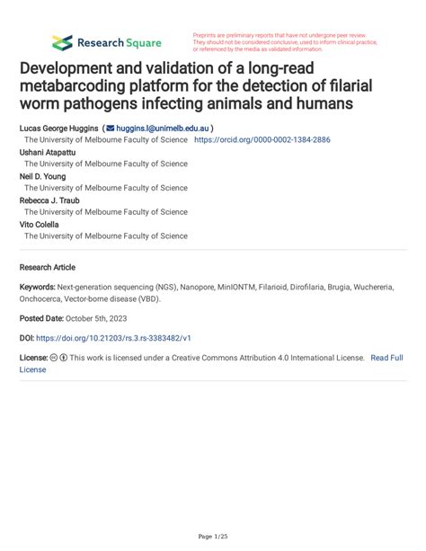 Pdf Development And Validation Of A Long Read Metabarcoding Platform For The Detection Of