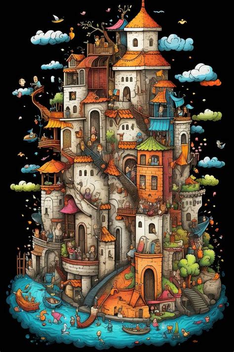 Amazing The Tower Of Babel Intricate Complex Generative AI Stock Illustration Illustration Of