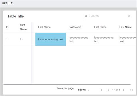 use fixedcolumns option with auto cell width · material table core core