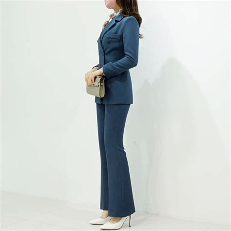 클래식 바지정장 더블 자켓 부츠컷 슬랙스 셋업 스타일라떼