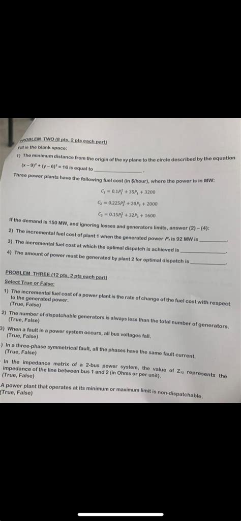 solved problem two 8 pts 2 pts each part fill in the