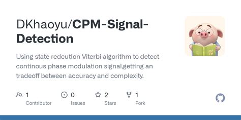 github dkhaoyu cpm signal detection using state redcution viterbi