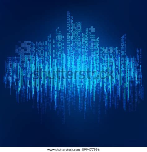 Abstract Technology Background Digital Building Matrix Stock Vector