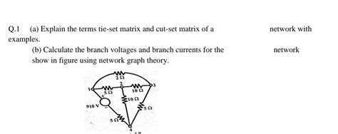 Solved Q 1 A Explain The Terms Tie Set Matrix And Cut Set Chegg Com
