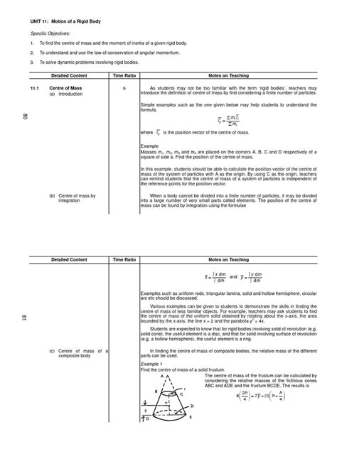 Unit 111 Motion Of A Rigid Body Pdf Rotation Around A Fixed Axis