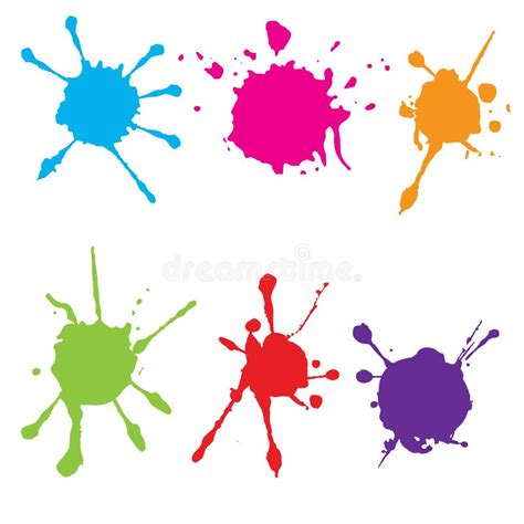 Abstract Splatter Color Paint Paint Splatter Set Vector Illustration