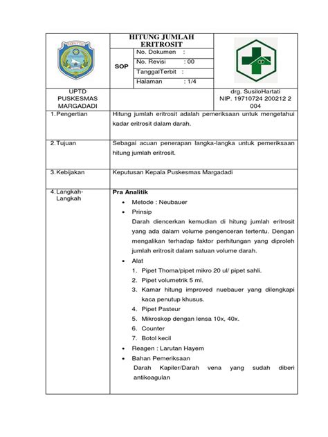 Hitung Jumlah Eritrosit Pdf