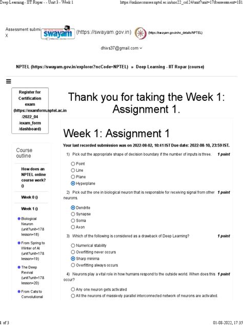 deep learning iit ropar unit 3 week 1 pdf neuron deep learning