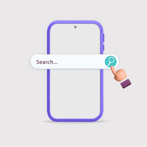Barre De Recherche Vectorielle 3d Sur Téléphone Mobile Dans La