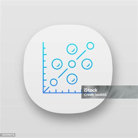 분산형 플롯 앱 아이콘입니다 스캐터그램 수학 다이어그램 좌표면의 차트입니다 통계 데이터 시각화 Ui Ux 사용자 인터페이스 웹 또는 모바일 응용 프로그램입니다 벡터 절연