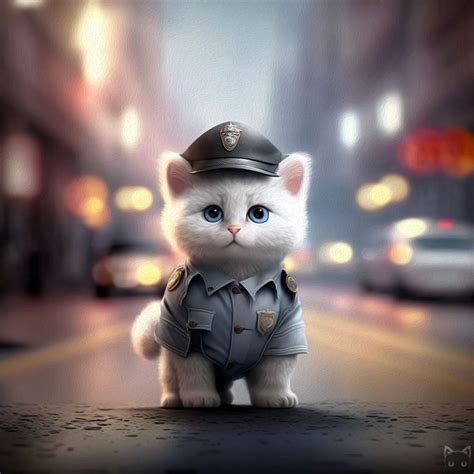 Police Cat Adorable Animals