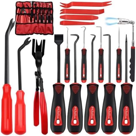 Amazon Com YEZriler 17 Pcs Mechanic Hook Pick Tool Set And Auto Trim Removal Tool Kit With Auto