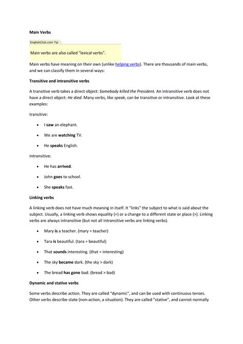 Verb Classification Docx Verb Classification Docx