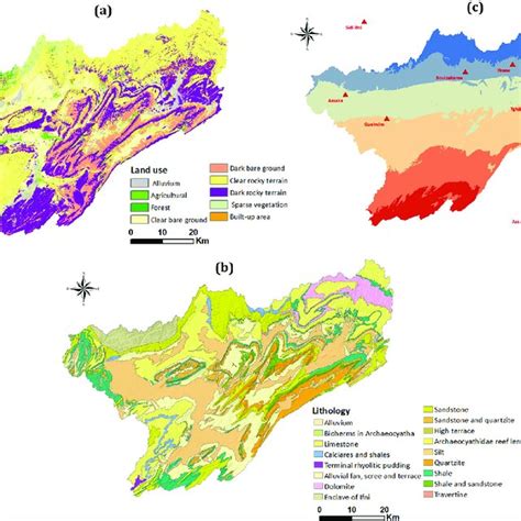 A Land Use Map B Lithological Map C Map Of Maximum 4 Day Total