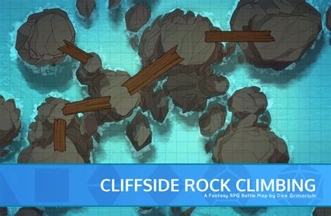 Cliff Side Rock Climbing Dandd Map For Roll20 And Tabletop Dice Grimorium