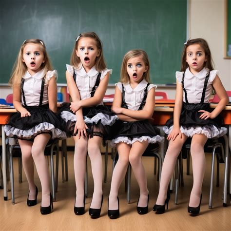 Fearful Schoolgirls In The Classroom Stable Diffusion Online