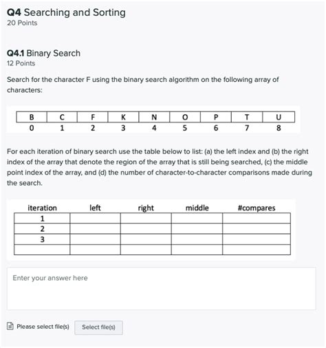 Solved Q4 Searching And Sorting 20 Points Q41 Binary Search