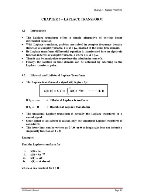Chapter 5 Laplace Transform Pdf Laplace Transform Polynomial