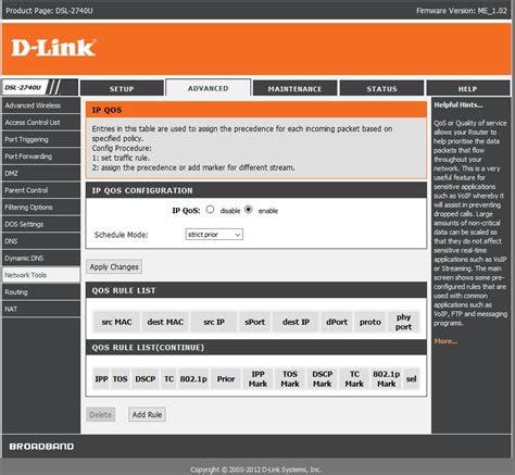 Networking How Can I Adjust The Qos Settings On A D Link 2740u Router