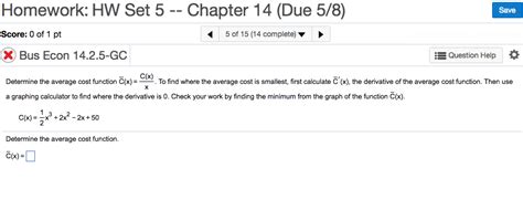 solved determine the average cost function c x c x x