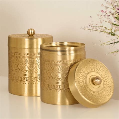 Pure Brass Storage Jar Traditionally Designed Kitchenware