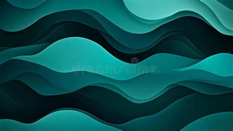 A Rich Background With Fluid Gradient Wavy Shapes Transitioning From Dark Teal To Soft Aqua