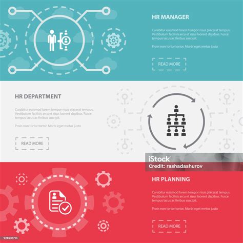 인적 자원 3 가로 웹 페이지 배너 서식 파일 Hr 관리자 인사 부서 인사 계획 개념을 평면 현대 고립 된 아이콘 그림입니다 구도에 대한 스톡 벡터 아트 및 기타 이미지