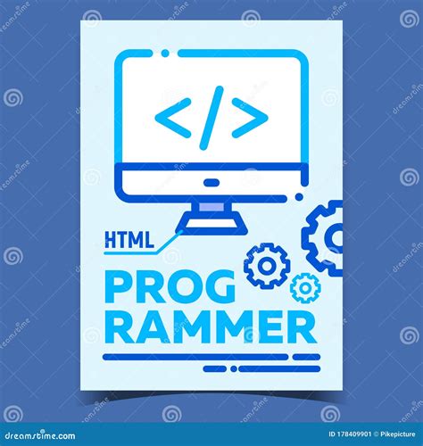 Programmer Html Code Advertising Poster Vector Stock Vector