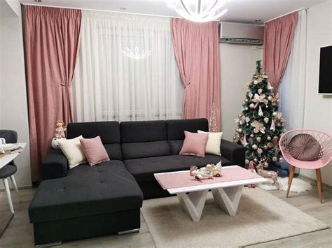 Готови за окачване плътни пердета пепел от рози едноцветни