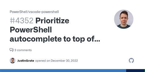 Prioritize Powershell Autocomplete To Top Of Suggestions List · Issue 4352 · Powershellvscode