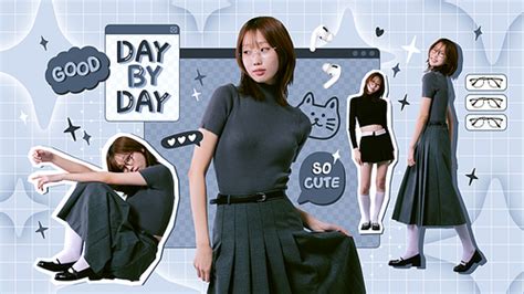 팝업창 오브젝트와 긱시크 스타일 옷을 입은 여자 유튜브 썸네일 유토이미지 상세페이지 베이직샵 템플릿 22723229