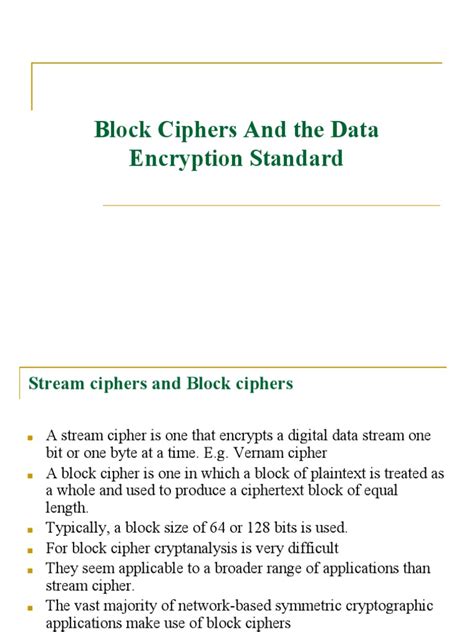 Block Ciphers And The Data Encryption Standard An In Depth Look At