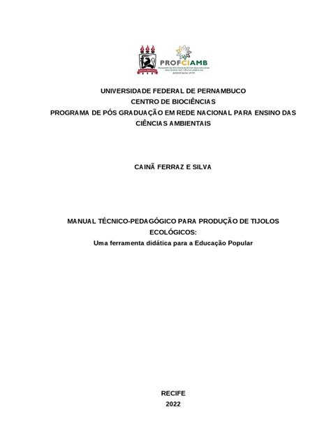 DissertaÇÃo Cainã Ferraz E Silva Pdf Pedagogia Sociologia