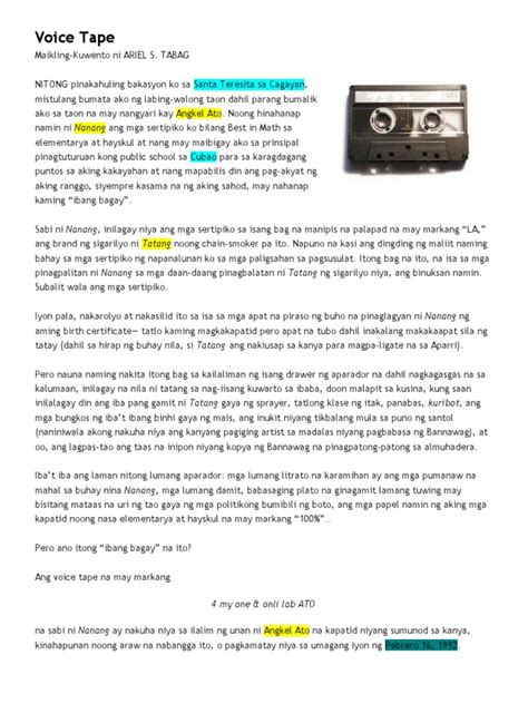 Voice Tape Ariel S Tabag Pdf