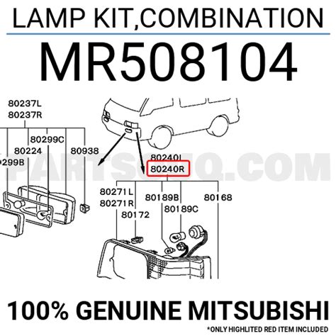 Lamp Kitcombination Mr508104 Mitsubishi Parts Partsouq