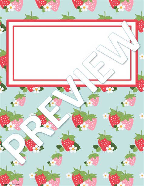 Strawberry Binder Covers And Spine Labels My Wordpress