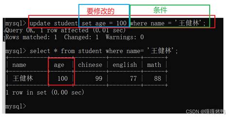 Mysql数据库基本操作中update修改、delete删除基本操作mysql修改第三行 第二列数据delete Csdn博客