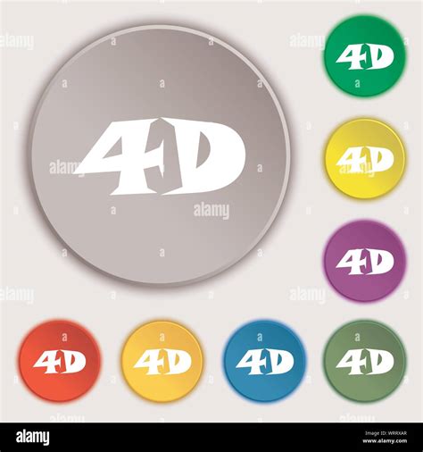 4d Sign Icon 4d New Technology Symbol Symbols On Eight Flat Buttons Vector Stock Vector Image 4d Sign Icon 4d New Technology Symbol Symbols On Eight Flat Buttons Vector Stock Vector Image
