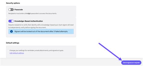 How To Enable A Knowledge Based Authentication For A Signature Request